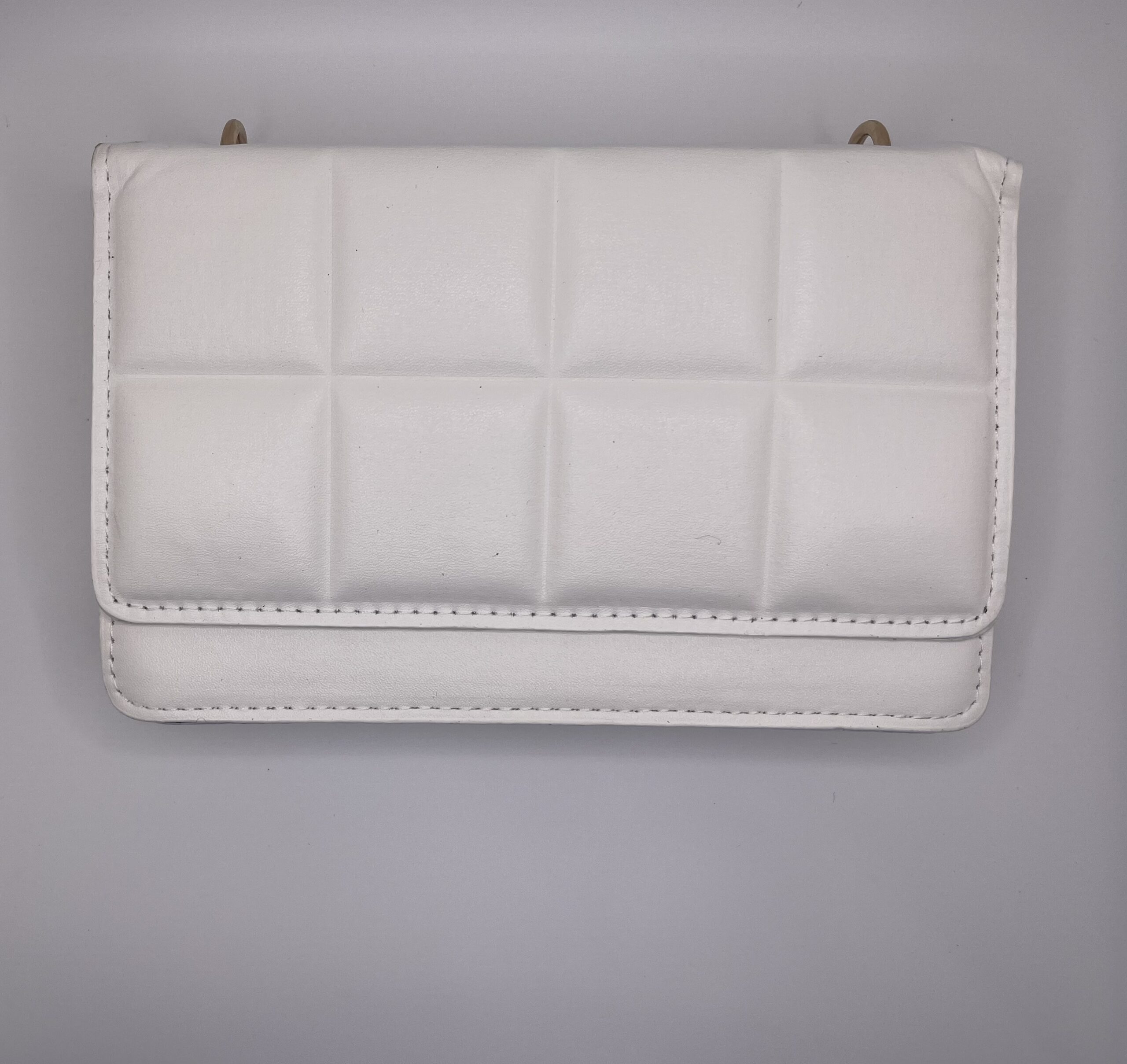 White Weave Checker Bag