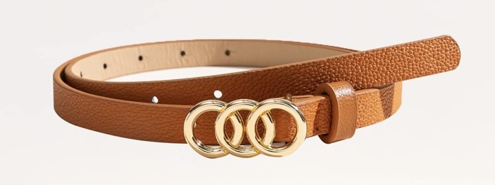 Circle Buckle Brown Belt