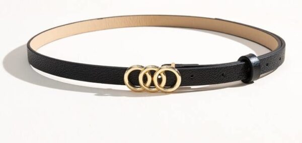 Circle Buckle Black Belt